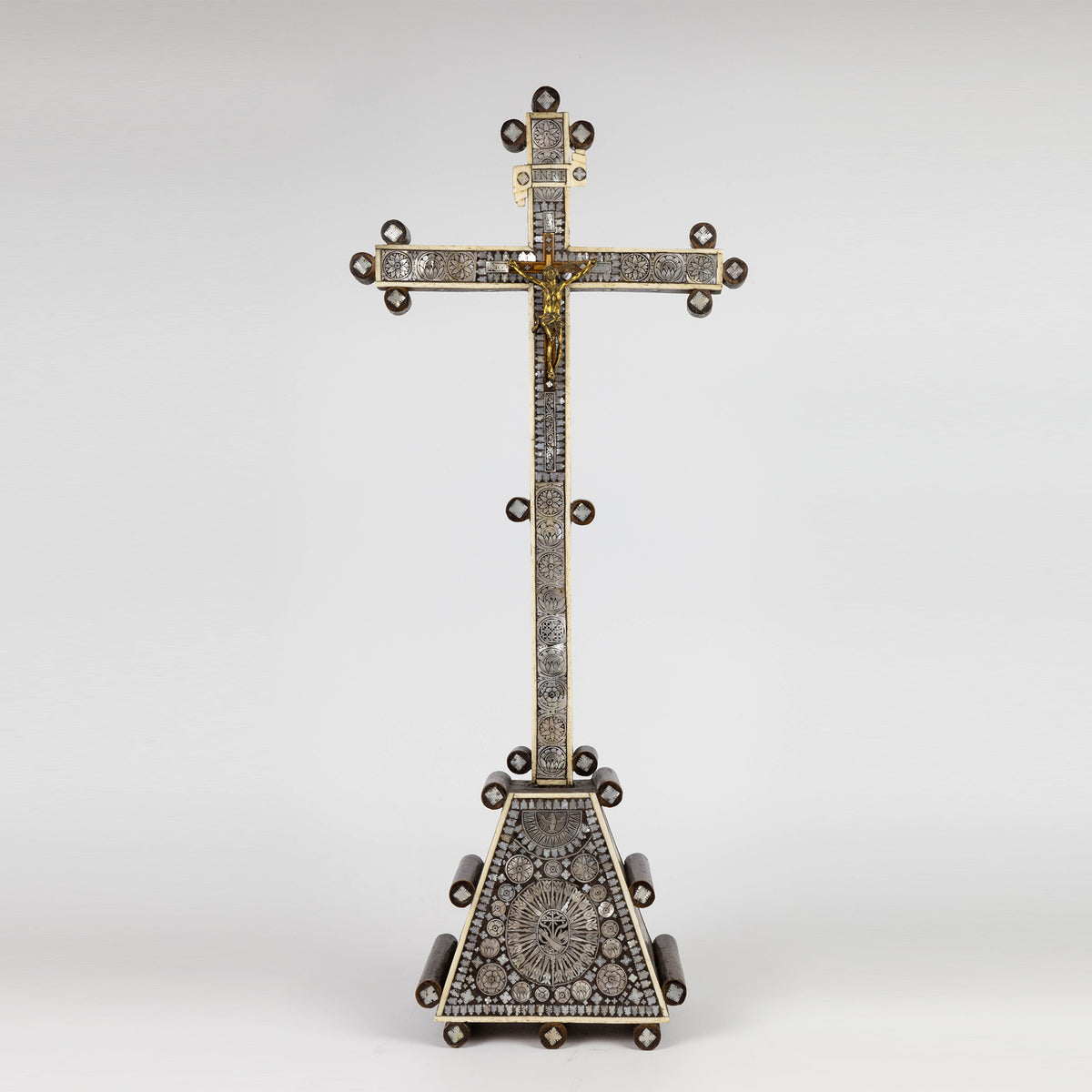 Mother Of Pearl And Bone-Inlaid Crucifix – PetitMusee